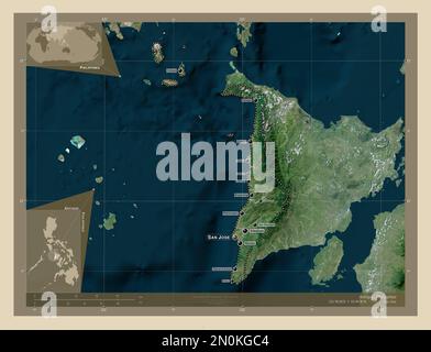 Antique, province of Philippines. High resolution satellite map Stock ...