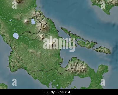 Albay, province of Philippines. Elevation map colored in wiki style ...