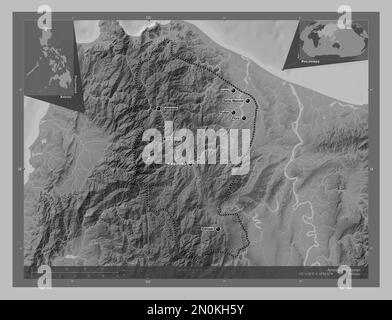 Apayao, province of Philippines. Elevation map colored in wiki style ...