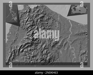 Apayao, province of Philippines. Bilevel elevation map with lakes and ...