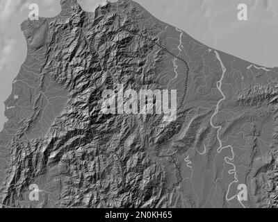 Apayao, province of Philippines. Bilevel elevation map with lakes and ...