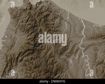 Apayao, province of Philippines. Colored elevation map with lakes and ...