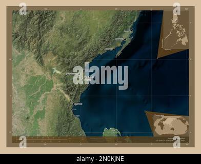 Aurora, province of Philippines. Low resolution satellite map ...