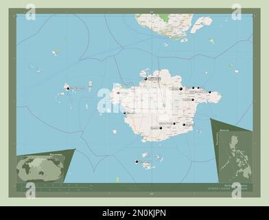 Basilan, province of Philippines. Open Street Map. Locations of major ...