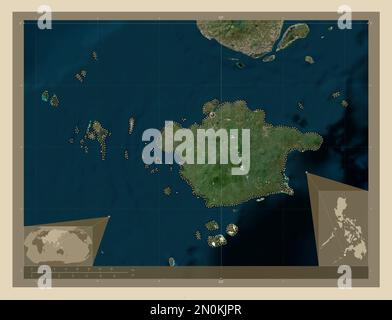 Basilan, province of Philippines. High resolution satellite map ...