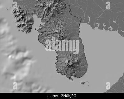 Bataan, province of Philippines. Bilevel elevation map with lakes and ...