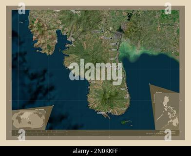 Bataan, province of Philippines. High resolution satellite map Stock ...
