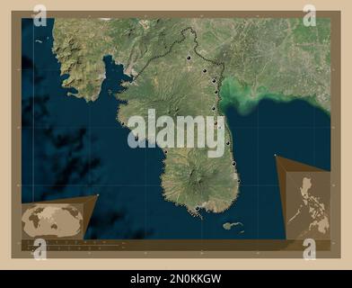 Bataan, province of Philippines. Low resolution satellite map Stock ...