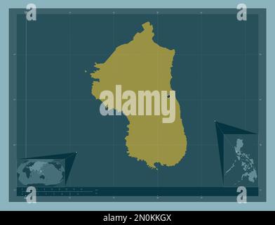Bataan, province of Philippines. Solid color shape. Locations and names ...
