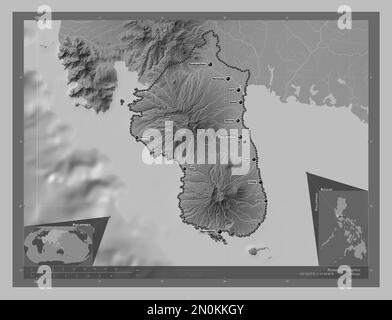 Bataan, province of Philippines. Elevation map colored in wiki style ...