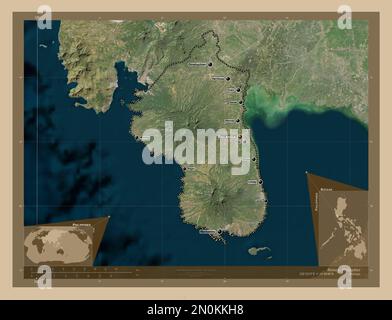 Bataan, province of Philippines. Low resolution satellite map ...