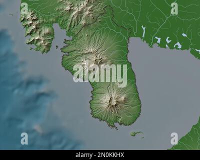 Bataan, province of Philippines. Elevation map colored in wiki style ...