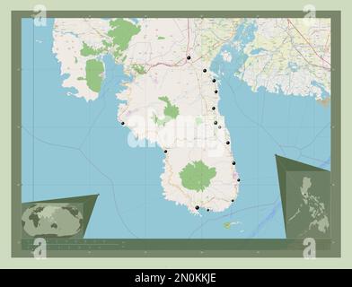 Bataan, province of Philippines. Open Street Map. Corner auxiliary ...