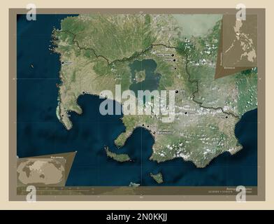 Batangas, province of Philippines. High resolution satellite map ...