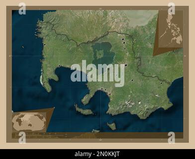 Batangas, province of Philippines. Low resolution satellite map Stock ...