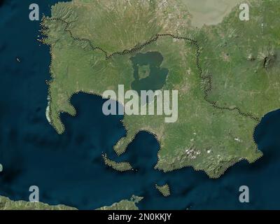 Batangas, province of Philippines. Low resolution satellite map. Corner ...