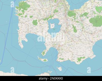 Batangas, province of Philippines. Open Street Map. Locations and names ...