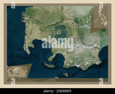 Batangas, province of Philippines. High resolution satellite map Stock ...