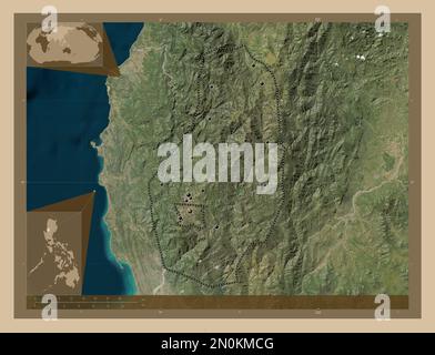 Benguet, province of Philippines. Low resolution satellite map Stock ...