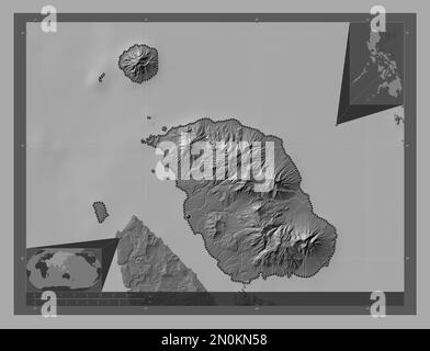 Biliran, province of Philippines. Bilevel elevation map with lakes and ...