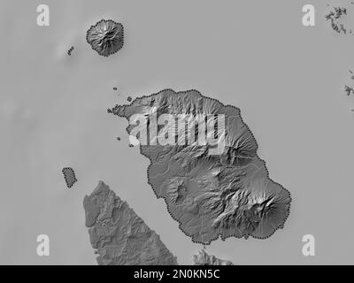 Biliran, province of Philippines. Bilevel elevation map with lakes and ...