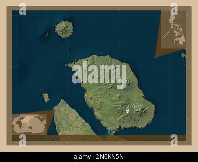 Biliran, province of Philippines. Low resolution satellite map Stock ...