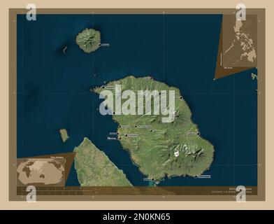 Biliran, province of Philippines. Low resolution satellite map Stock ...