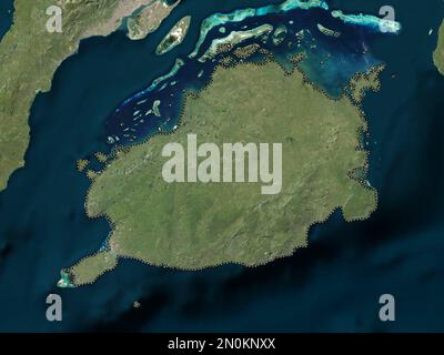 Bohol, province of Philippines. Low resolution satellite map. Locations ...