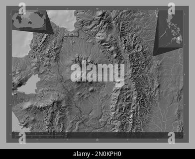 Bukidnon, province of Philippines. Bilevel elevation map with lakes and ...