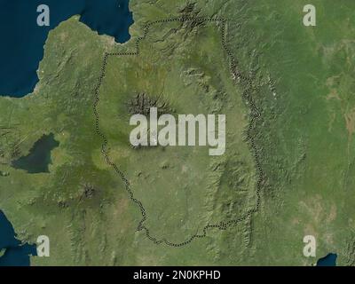 Bukidnon, province of Philippines. Low resolution satellite map. Corner ...