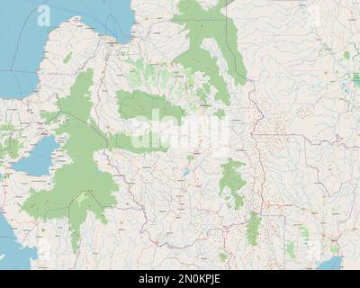 Bukidnon, province of Philippines. Open Street Map. Locations of major ...