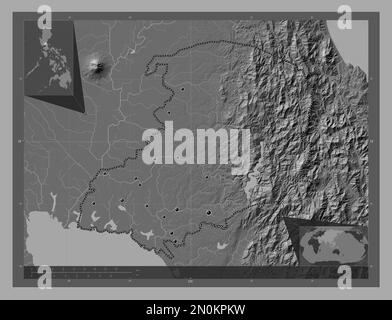 Bulacan, province of Philippines. Bilevel elevation map with lakes and ...