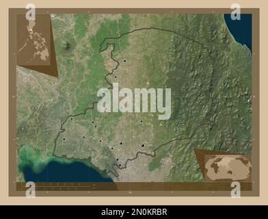 Bulacan, province of Philippines. Low resolution satellite map Stock ...