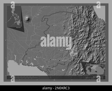 Bulacan, province of Philippines. Bilevel elevation map with lakes and ...