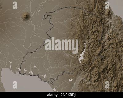 Bulacan, province of Philippines. Colored elevation map with lakes and ...