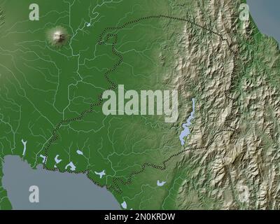 Bulacan, province of Philippines. Elevation map colored in wiki style ...