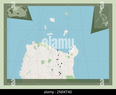 Cagayan, province of Philippines. Open Street Map. Corner auxiliary ...
