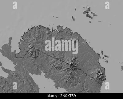 Camarines Norte, province of Philippines. Bilevel elevation map with ...
