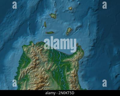 Cagayan, province of Philippines. Colored elevation map with lakes and ...