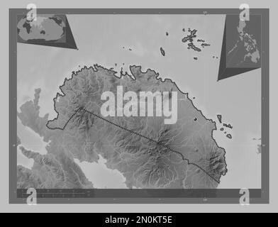 Camarines Norte, province of Philippines. Grayscale elevation map with ...