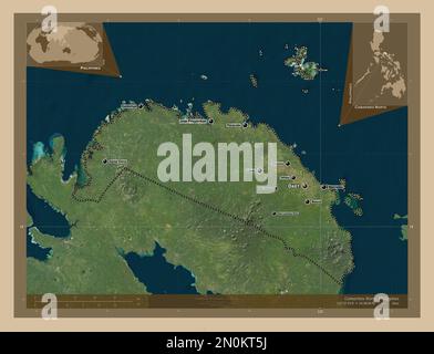 Camarines Norte, province of Philippines. Low resolution satellite map ...