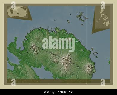 Camarines Norte, province of Philippines. Colored elevation map with ...