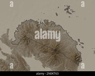 Camarines Norte, province of Philippines. Colored elevation map with ...