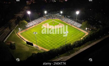Sept 20 2022, Labatt park at night Aerial in London Ontario Canada ...