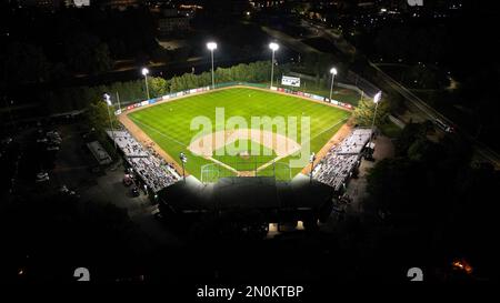 Sept 20 2022, Labatt park at night Aerial in London Ontario Canada ...