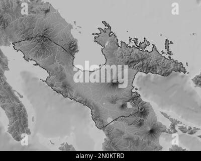 Camarines Sur, province of Philippines. Grayscale elevation map with ...