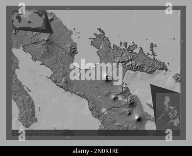 Camarines Sur, province of Philippines. Bilevel elevation map with ...