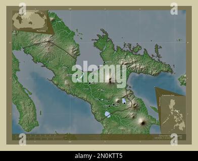 Camarines Sur, province of Philippines. Colored elevation map with ...