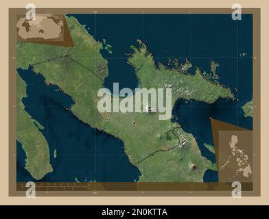 Camarines Sur, province of Philippines. Low resolution satellite map ...