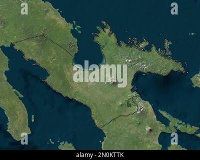 Camarines Sur, province of Philippines. Low resolution satellite map ...